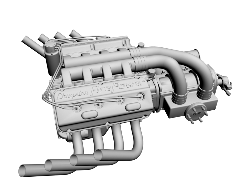 chrysler hemi potvin engine v8 3d 3ds
