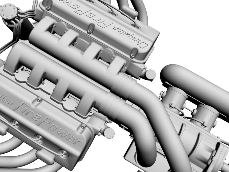 chrysler hemi potvin engine v8 3d 3ds