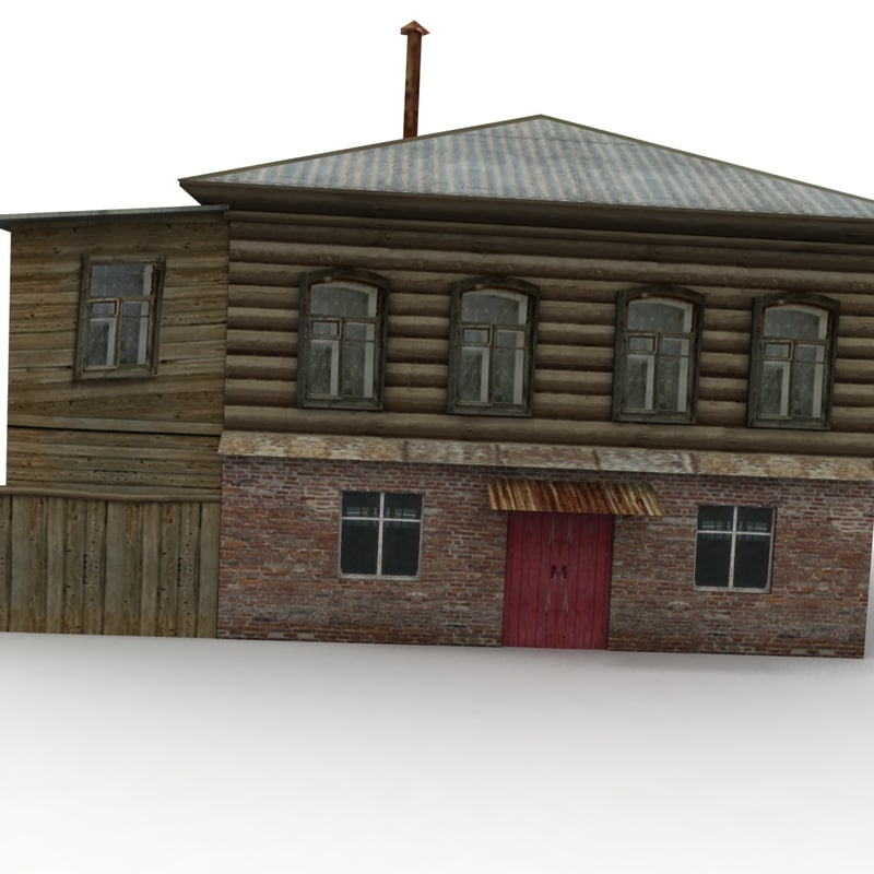 low-poly wood house 3d max
