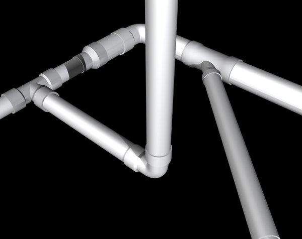 pvc water pipes 3d model