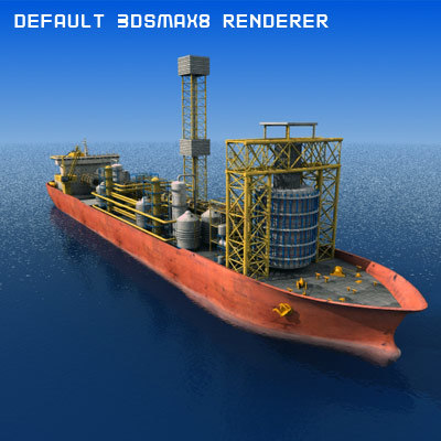 fpso drill ship 3d model