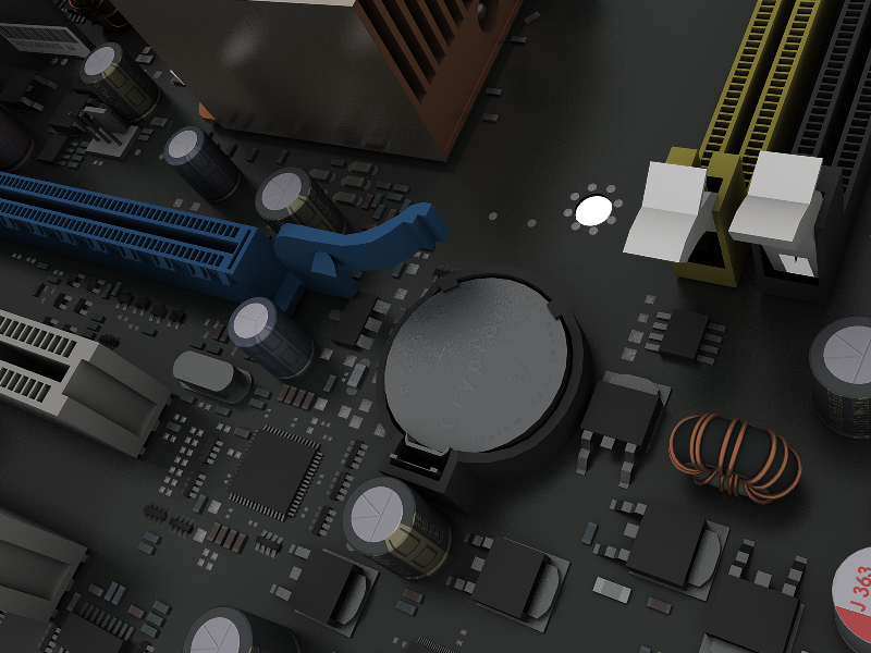 motherboard 3d blend