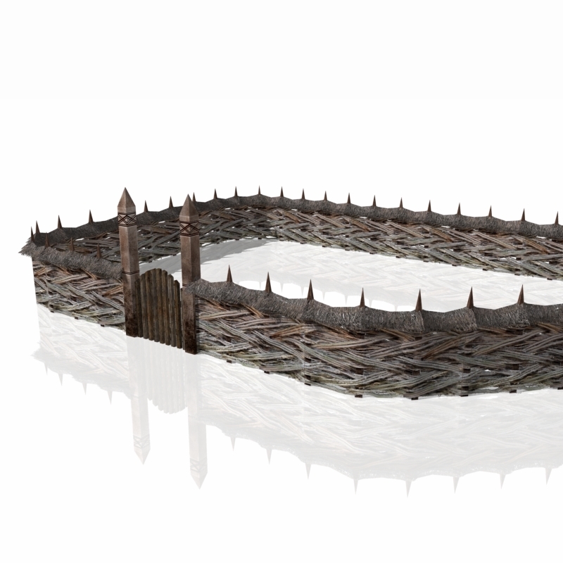 3d medieval fence model