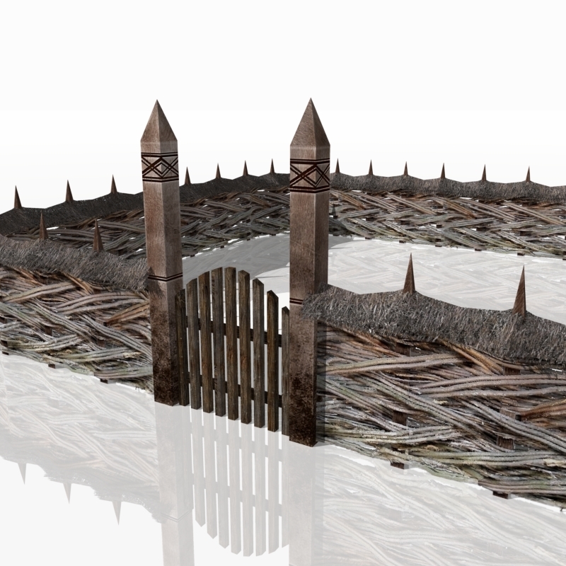 3d medieval fence model
