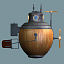 turtle submarine 1775 3d model