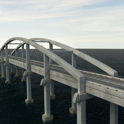 free bridge ocean 3d model