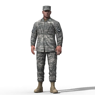 infantry soldier character 3d model