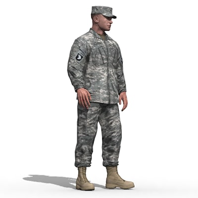 infantry soldier character 3d model