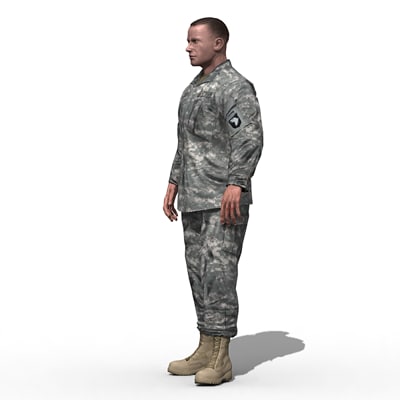 infantry soldier character 3d model