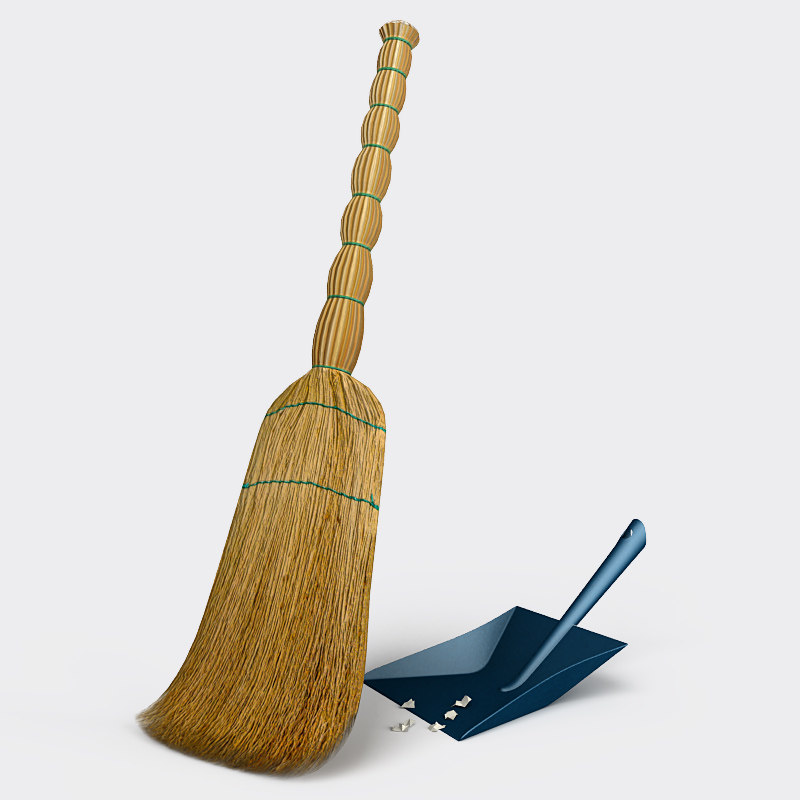 broom dustpan 3d model