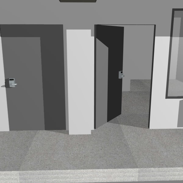 3d model motel rooms doors