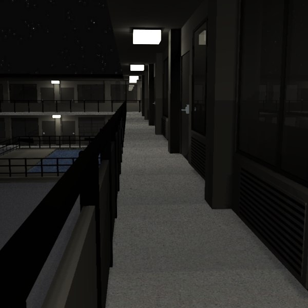 3d model motel rooms doors