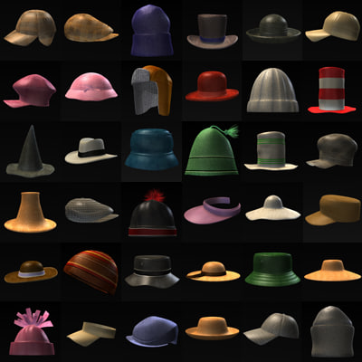3ds max hats caps