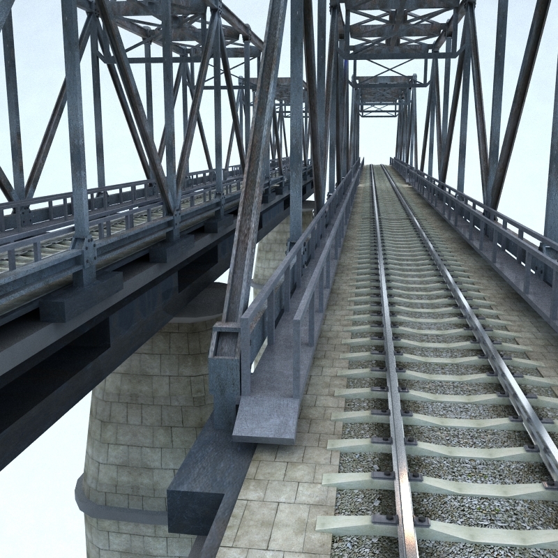 reinforced concrete bridge trains 3d ma