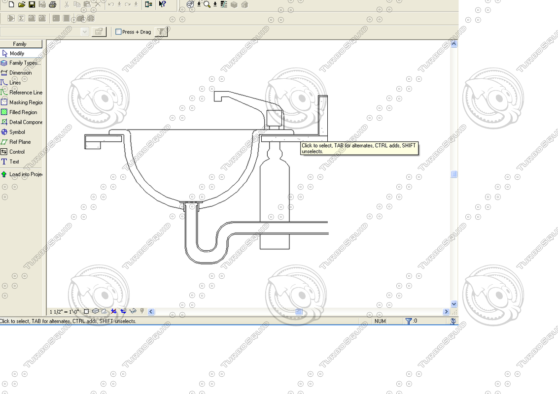 3d model section view sink