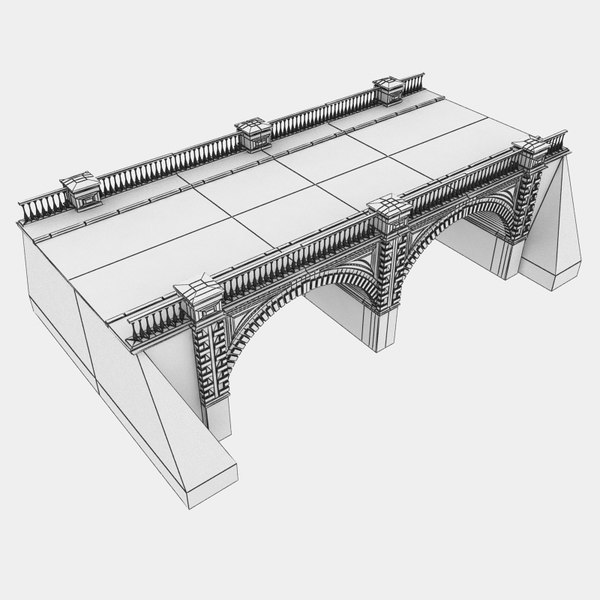 arched stone bridge fbx