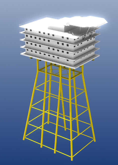 topside jacket 3d max