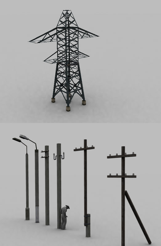 columns illumination electric 3d model