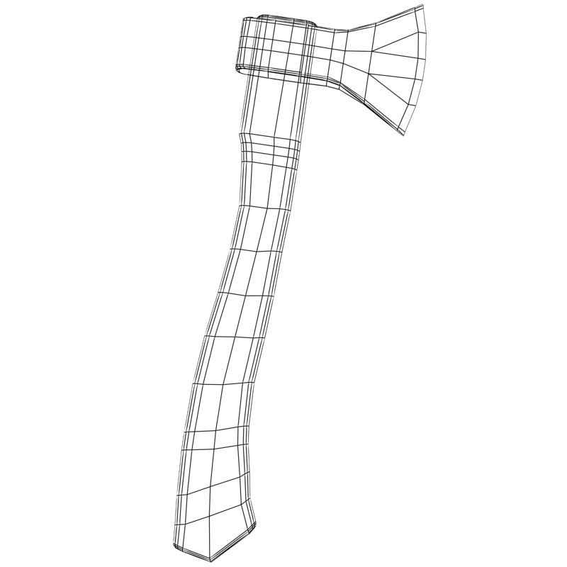 3d model axe modelled