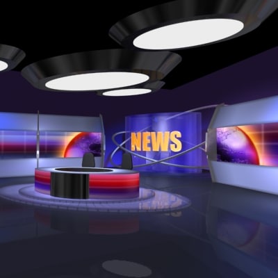 maya broadcast news virtual set
