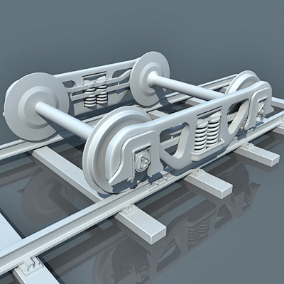 train wheels railway 3d model