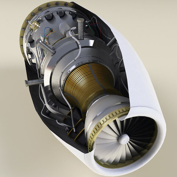 aircraft jet engine 3d model
