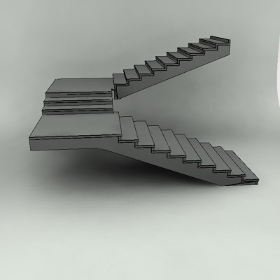 3d model concrete staircase