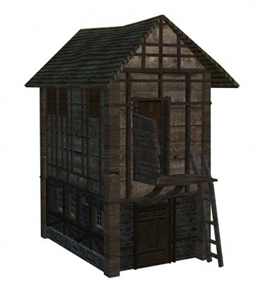 3d old storehouse medieval model