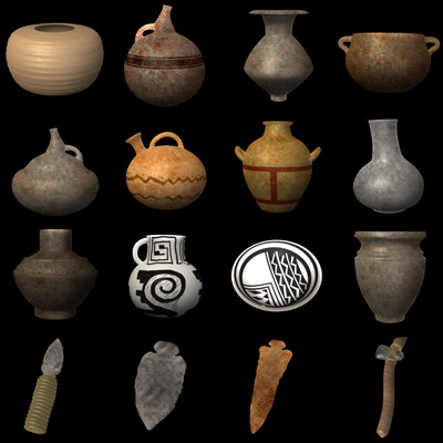 3d prehistoric objects