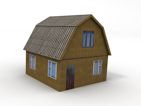 3ds max low-poly wood house