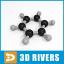 3d model benzene molecule structure