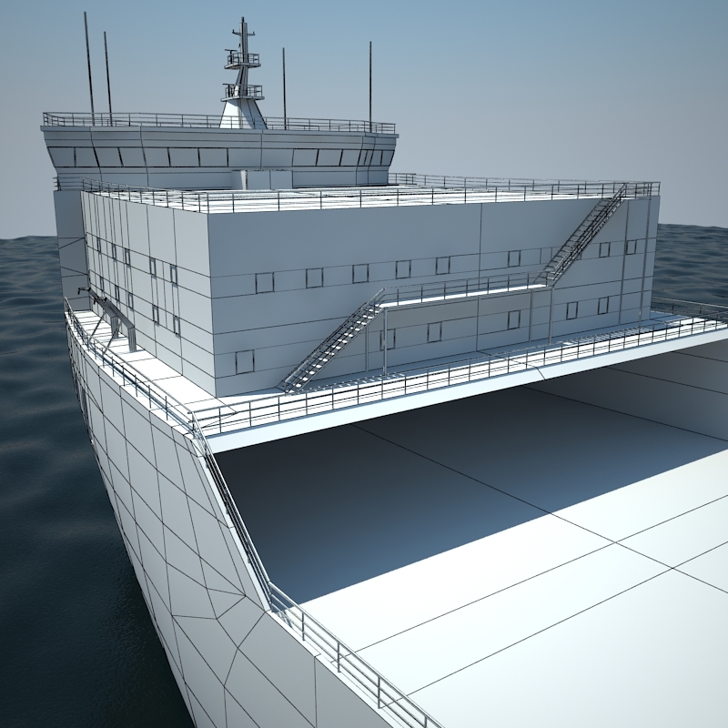 ro-ro container ship cargo 3d model