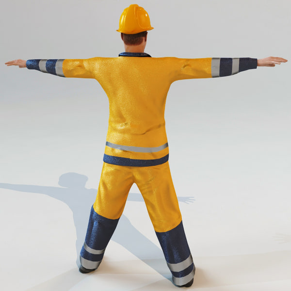 3d model worker modelled