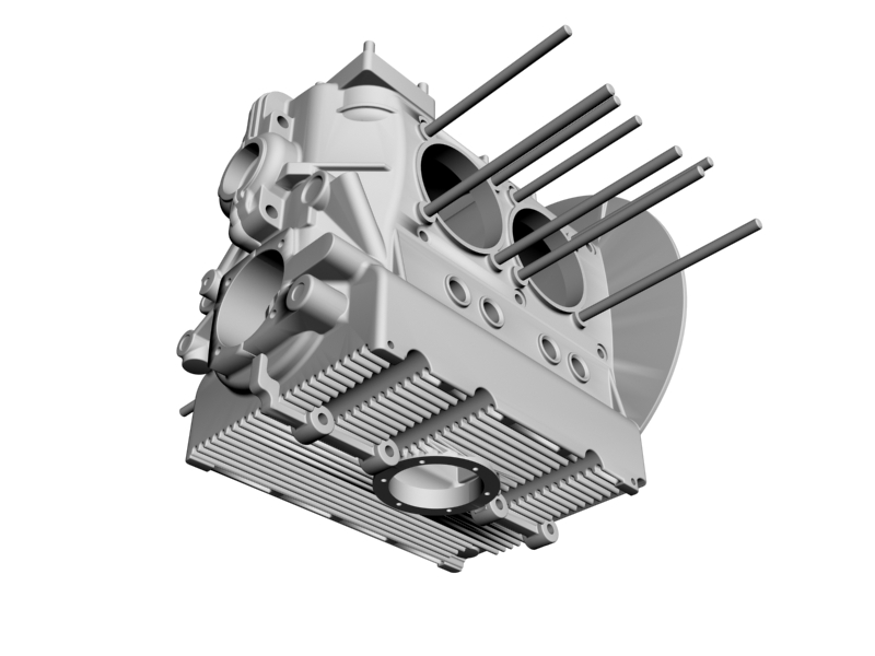 dxf flat-4 engine case flat