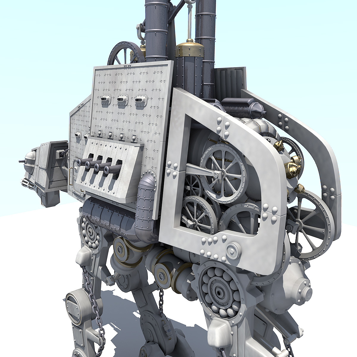 3ds max steampunk at-at