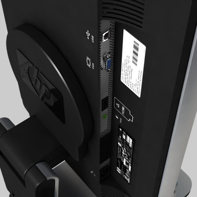hp w2207h monitor desktop 3d model
