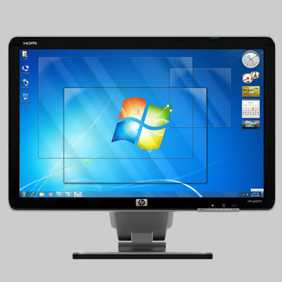 hp w2207h monitor desktop 3d model
