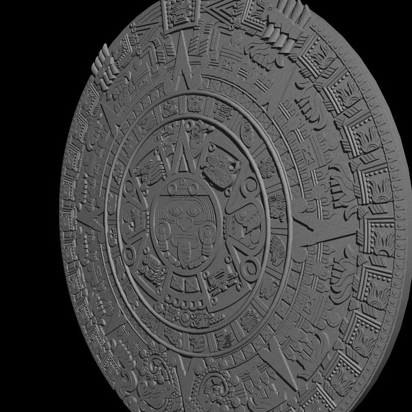 aztec calender sunstone 3d dwg