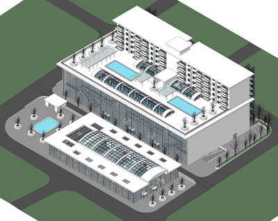 revit multi purpose building 3d model