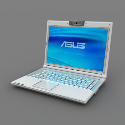 white asus notebook 3d max