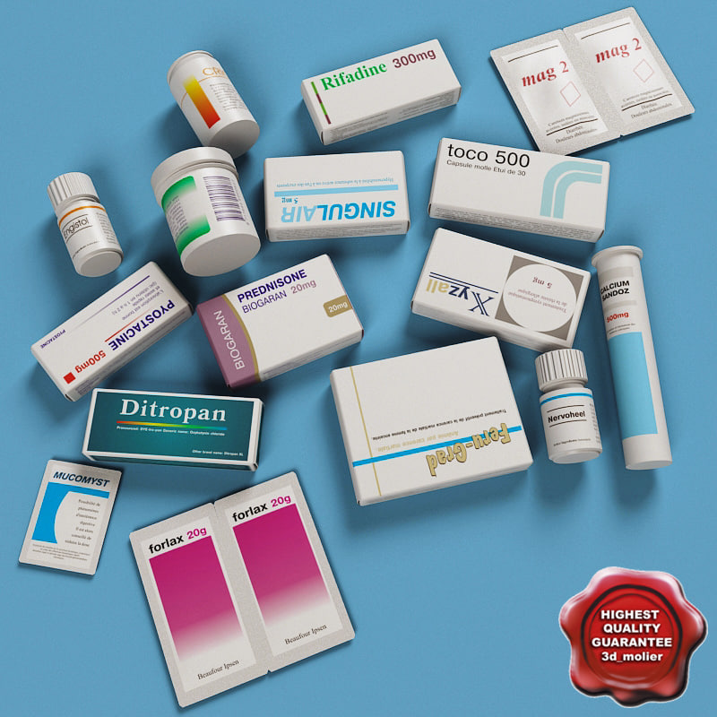 3d medicines boxes modelled model
