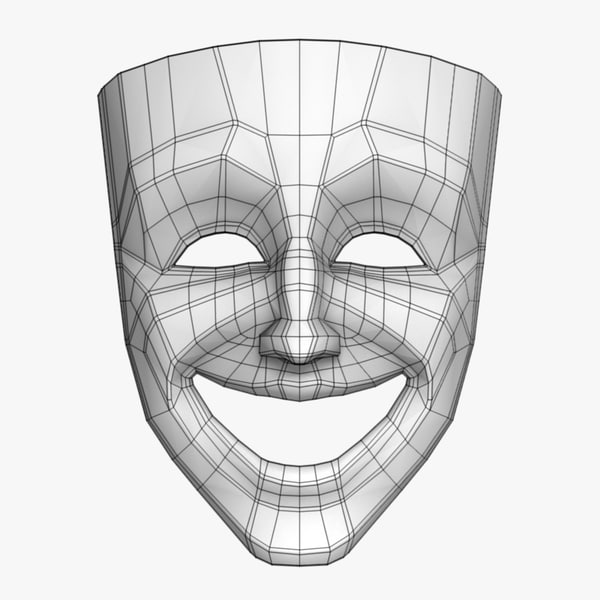 tragedy comedy theater masks 3d model