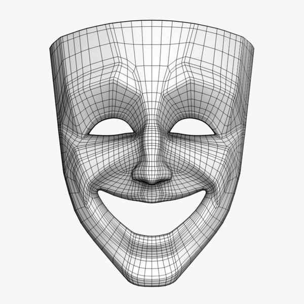 tragedy comedy theater masks 3d model