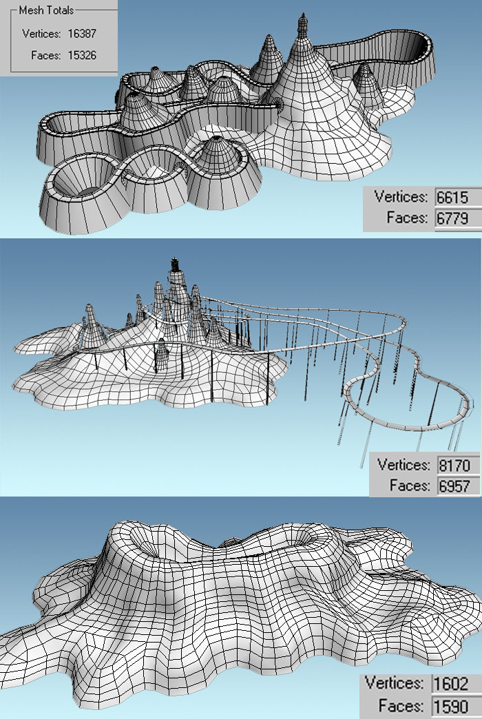 mountain roller coaster 3d model