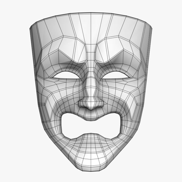 tragedy comedy theater masks 3d model