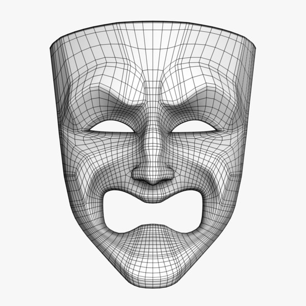 tragedy comedy theater masks 3d model