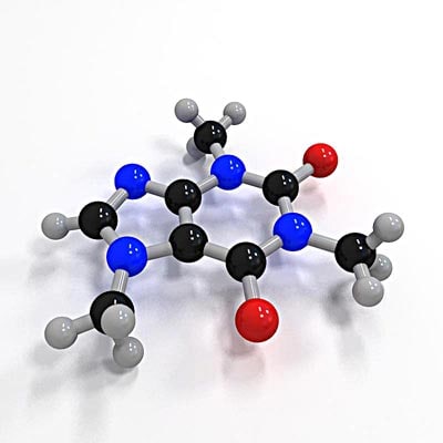 3d caffeine molecule structure