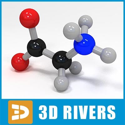 glycine molecule structure 3d model