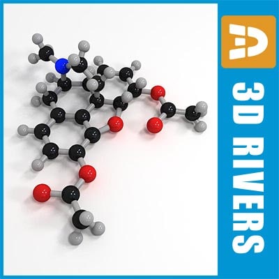 heroin molecule structure 3d max
