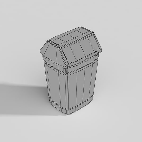 plastic trash cans bin 3d model